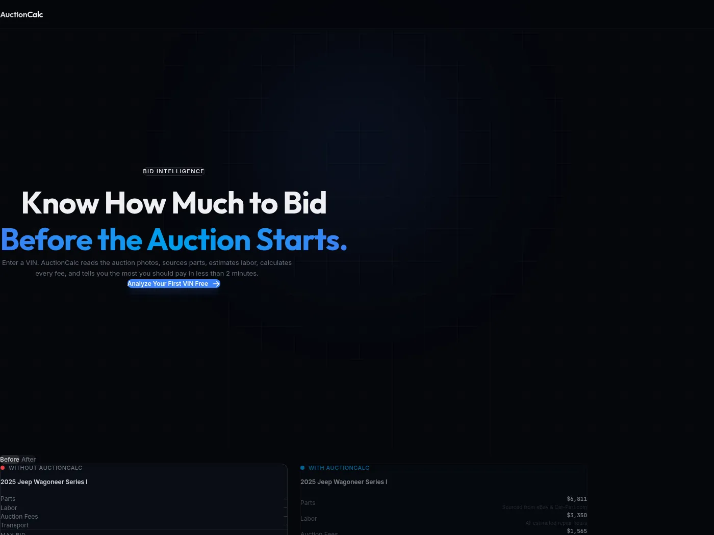AuctionCalc Clone