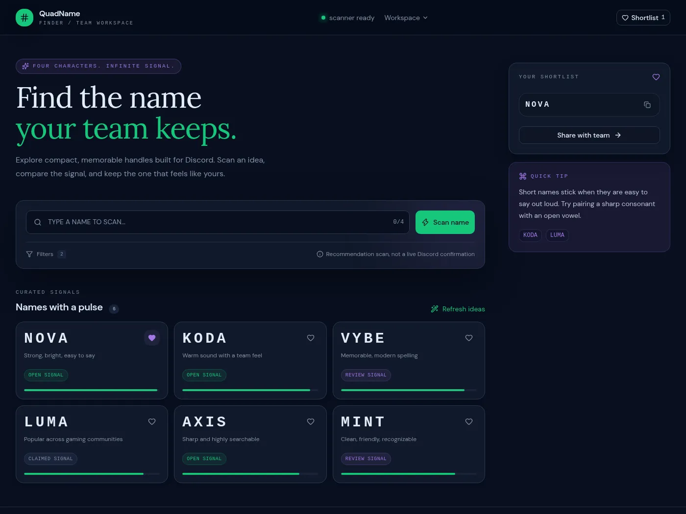 QuadName Finder