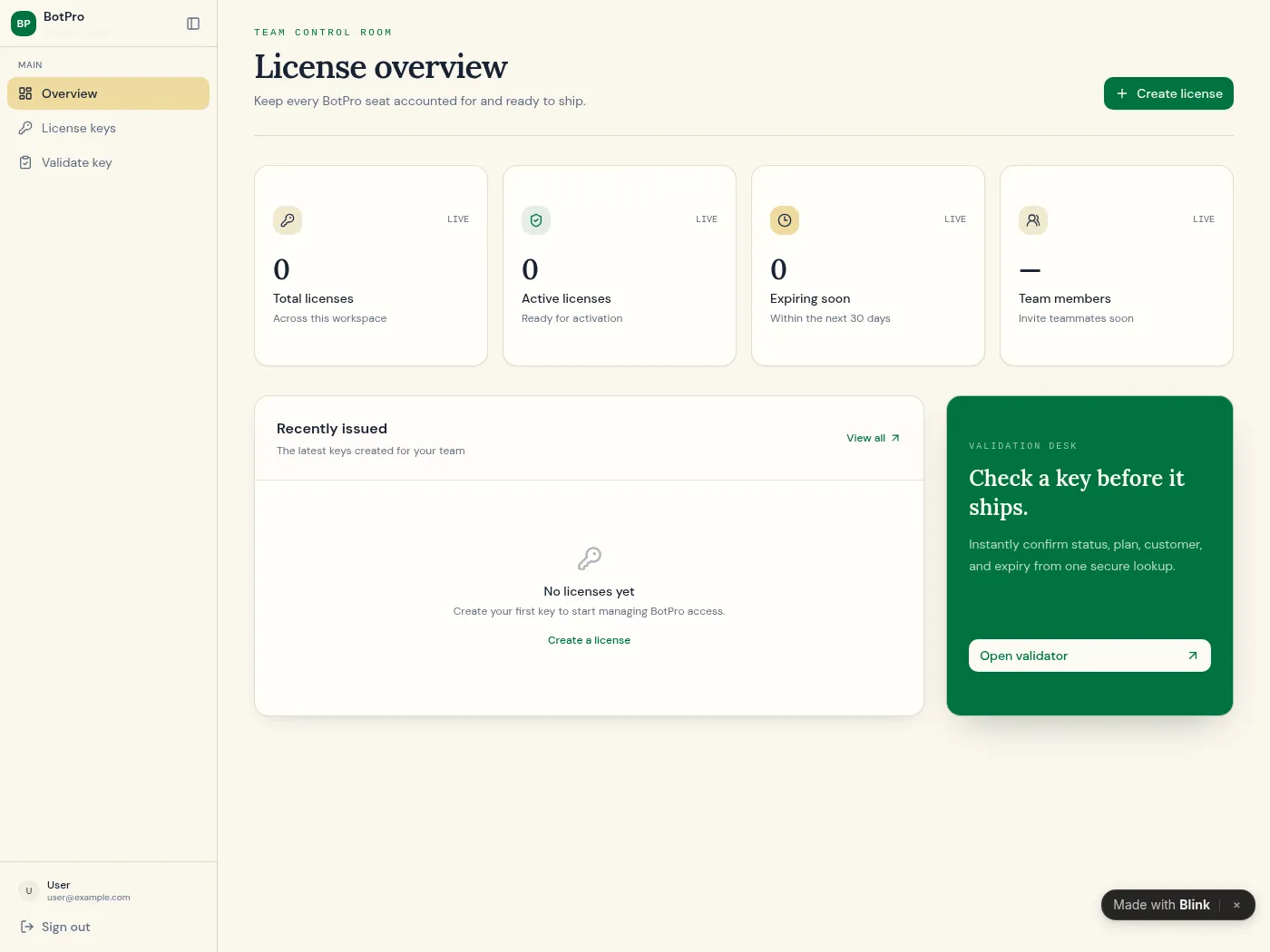 BotPro License Manager