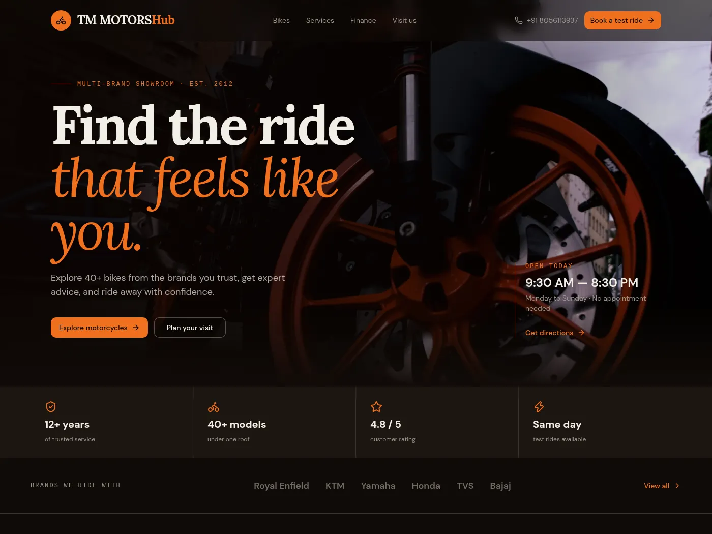 RideHub Showroom Portal