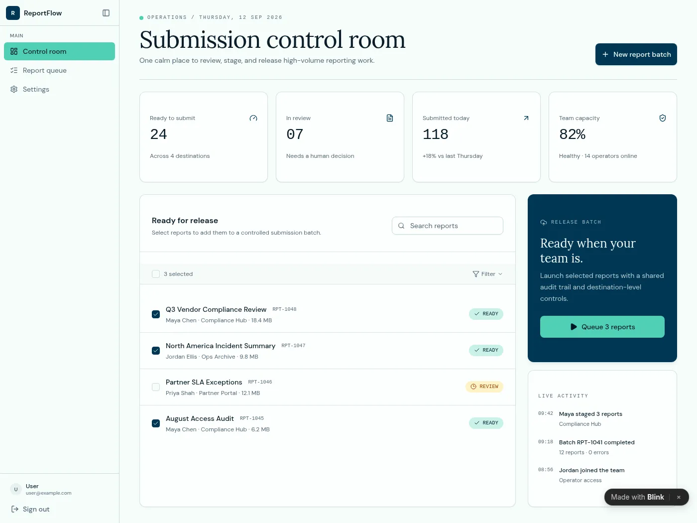 ReportFlow Manager