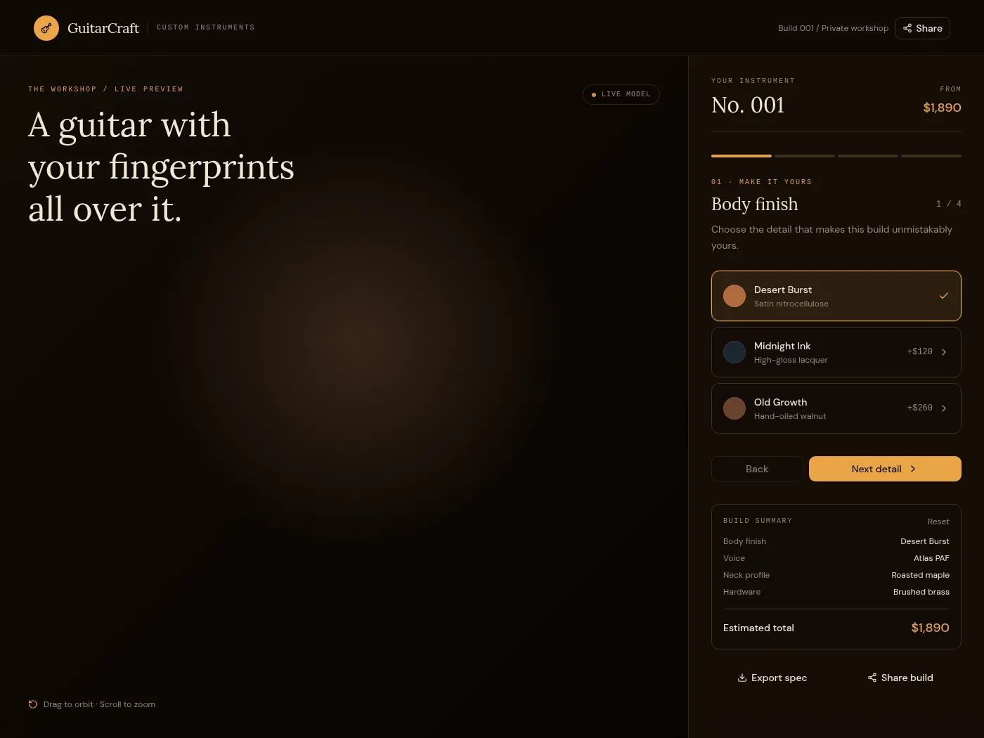 GuitarCraft 3D Configurator