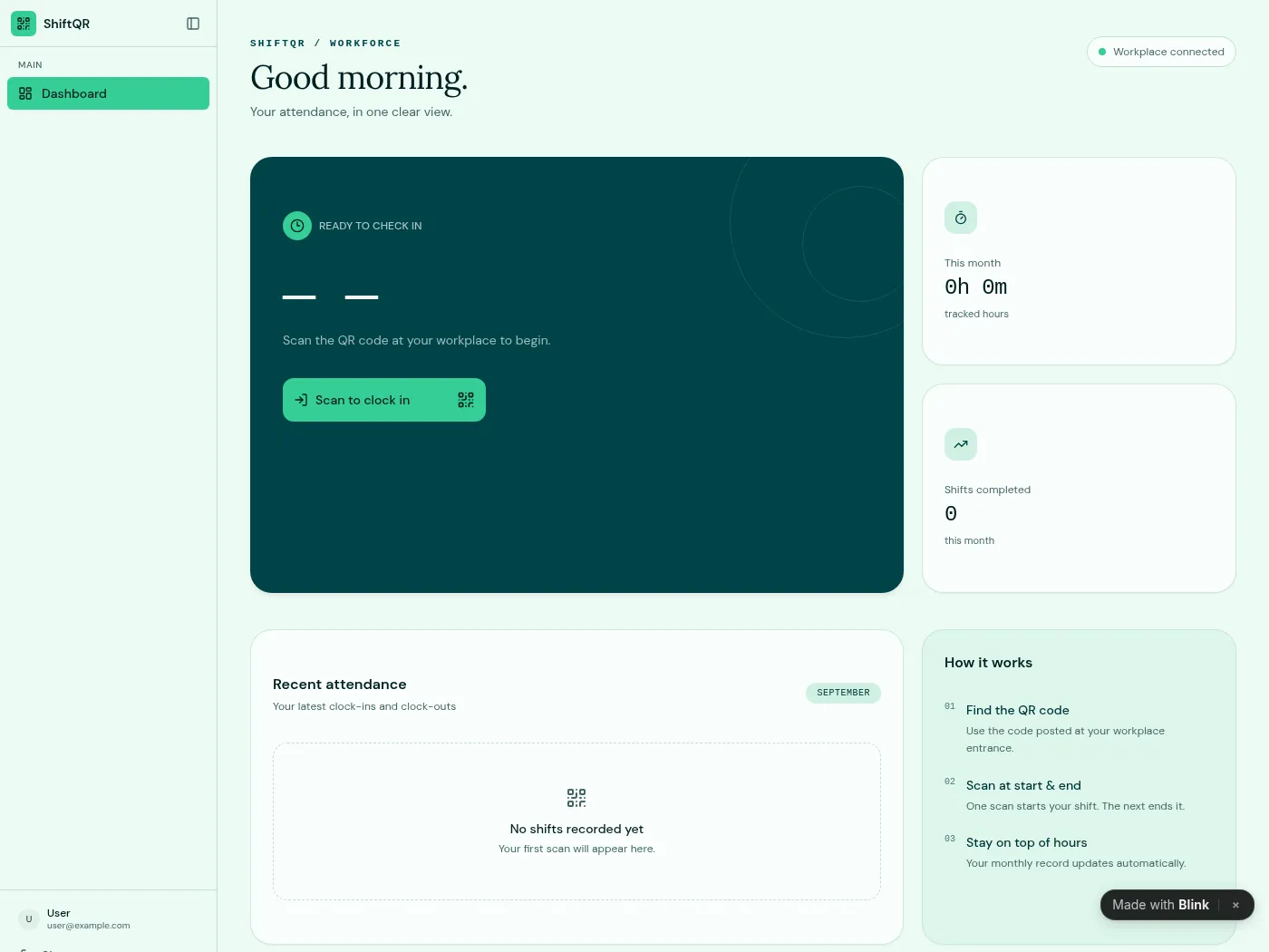 ShiftQR Attendance App