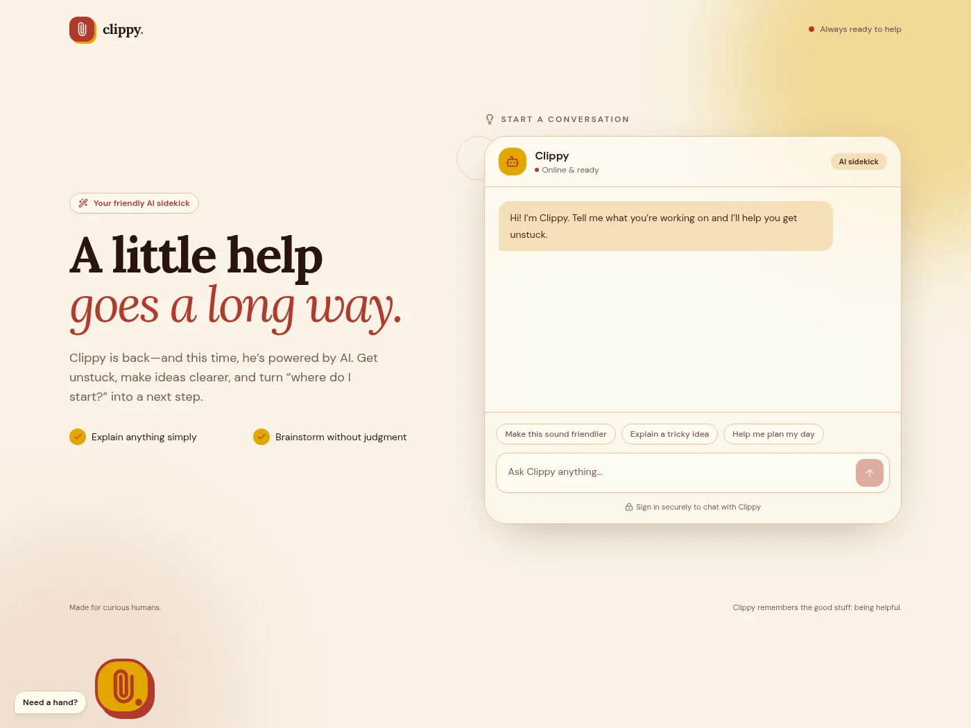 AI Mascot Clippy App