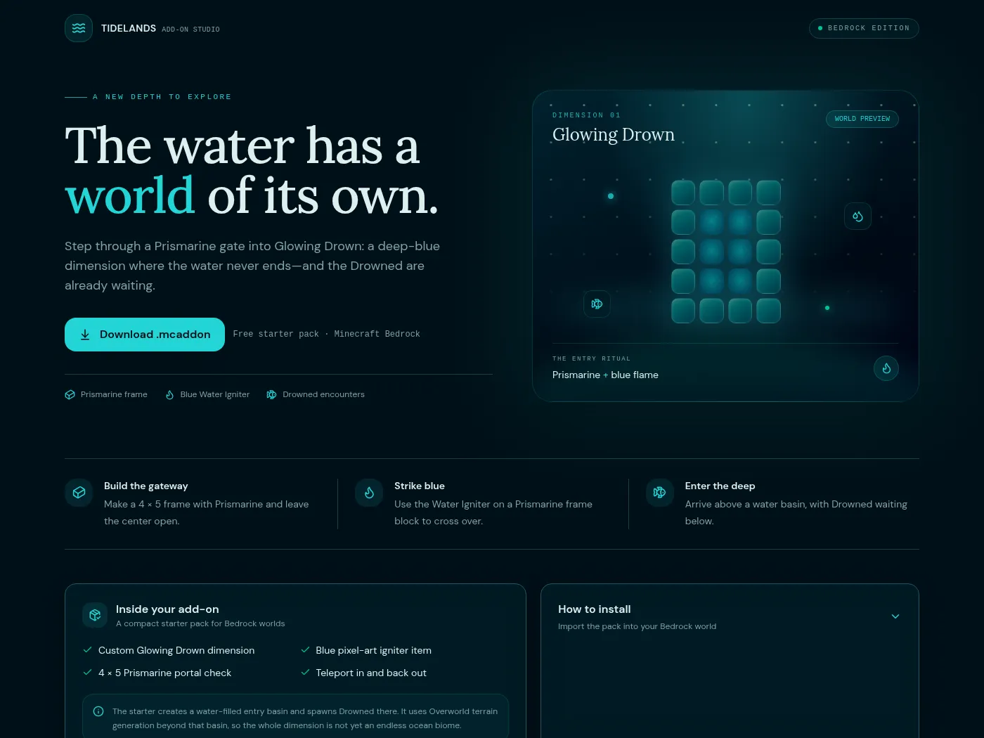 Glowing Drown Dimension Mod