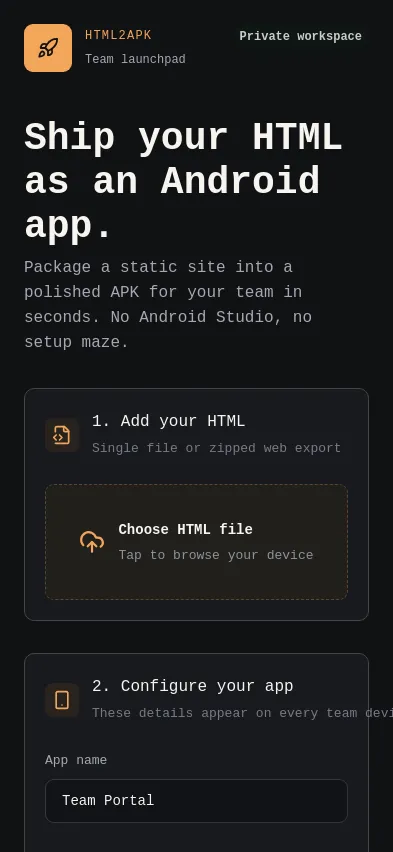 HTML2APK Generator