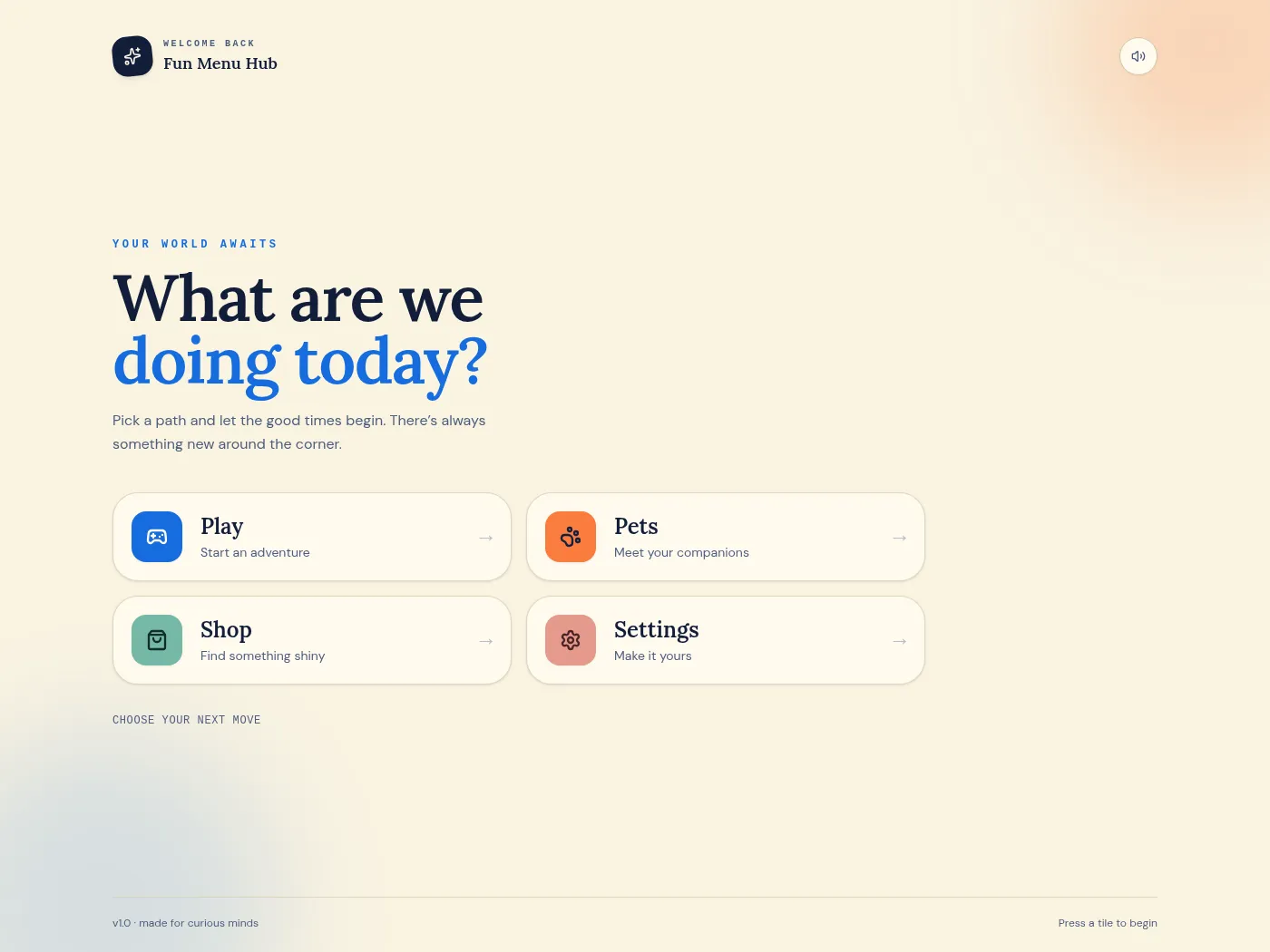 Fun Menu Hub