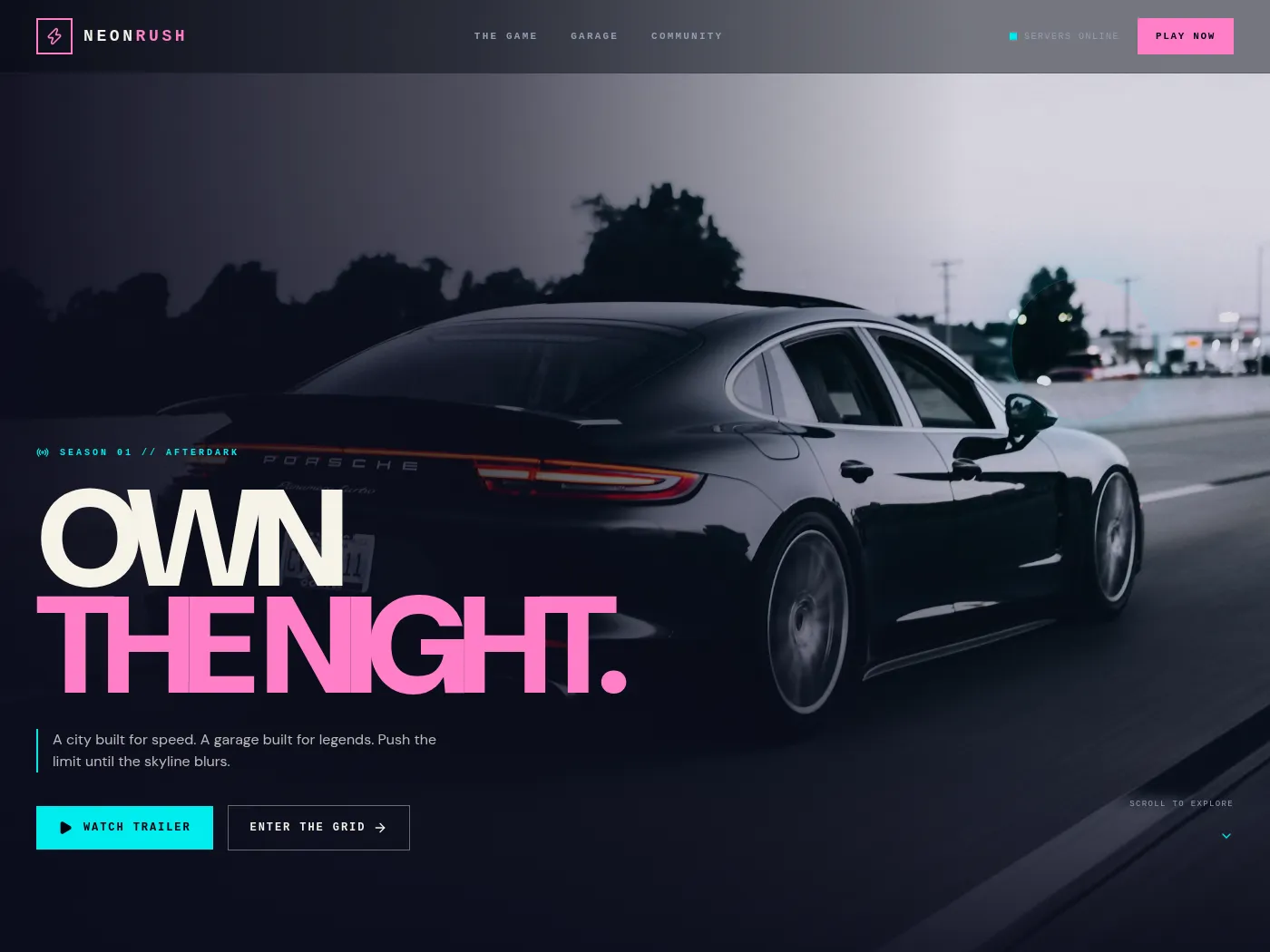 NeonRush Racing Portal