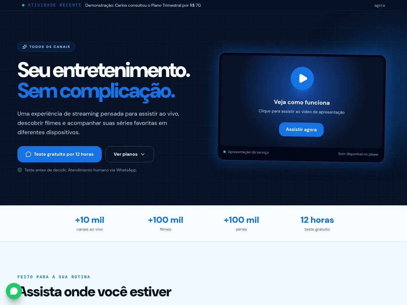 Todos os Canais Landing