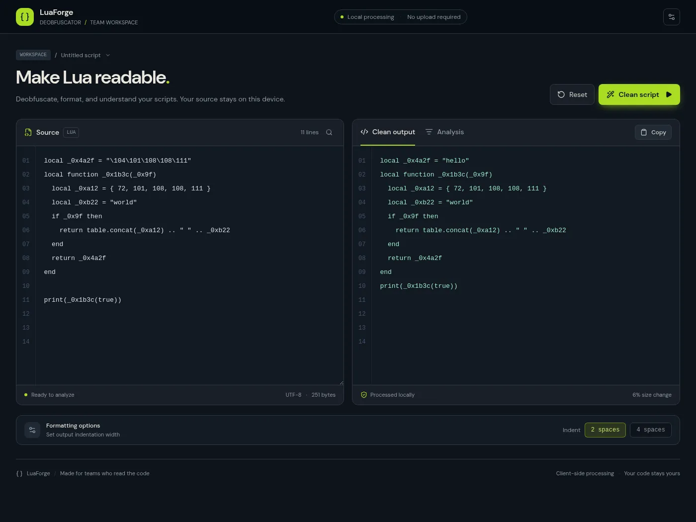 Lua Deobfuscator Pro