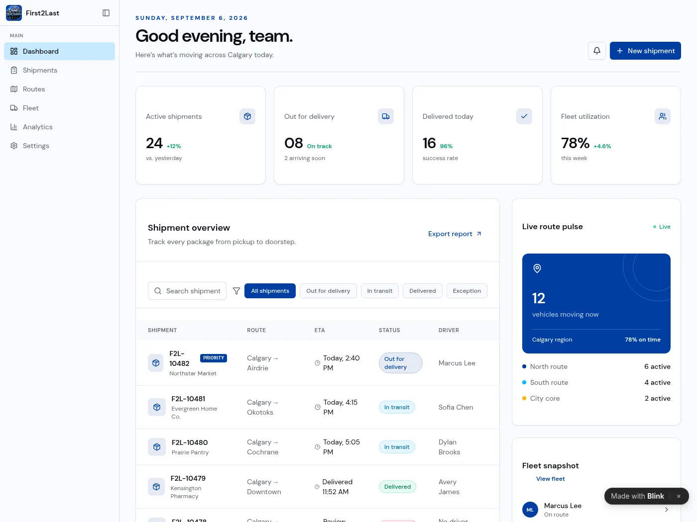 First2Last Logistics App