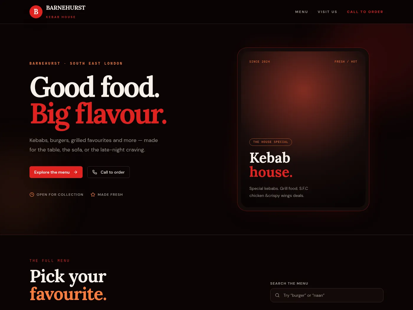 Barnehurst Kebab House Web