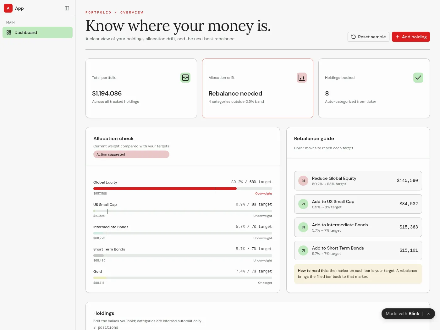 Portfolio Rebalancer Dashboard
