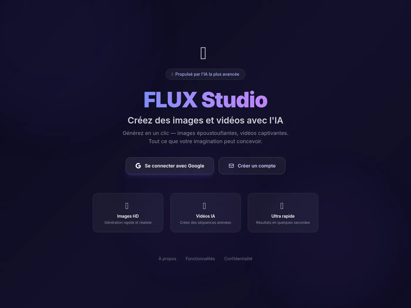 FLUX Studio AI Landing