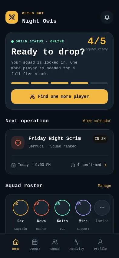 Guild Bot Mobile