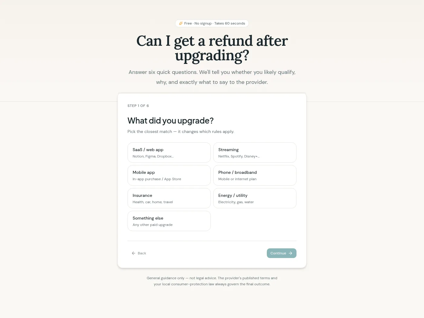 Upgrade Refund Checker