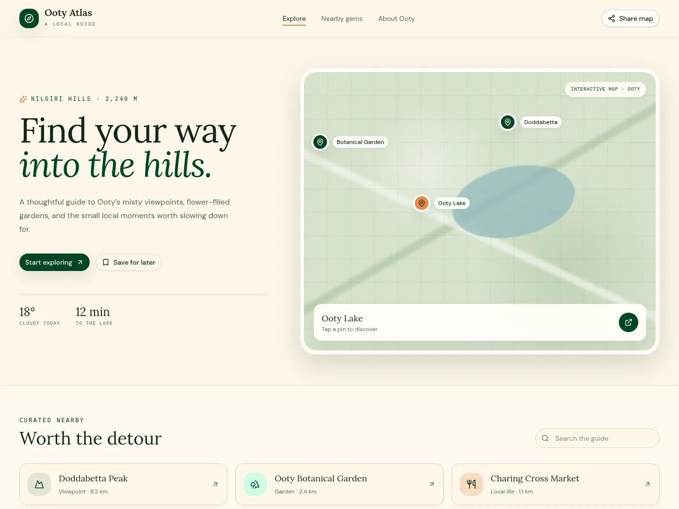 Ooty Map Explorer