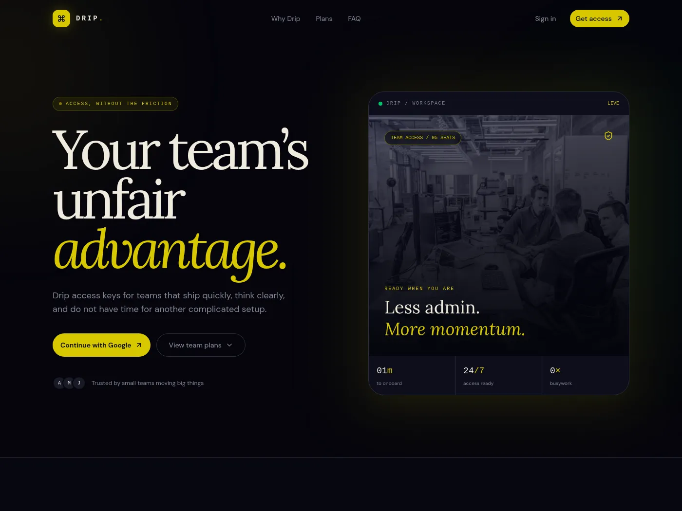 Drip Client Landing