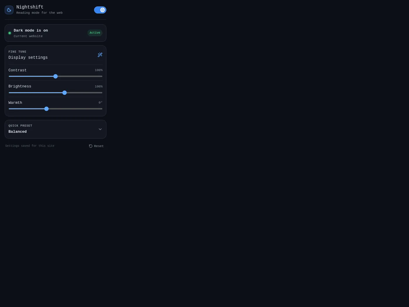Customizable Dark Mode Extension