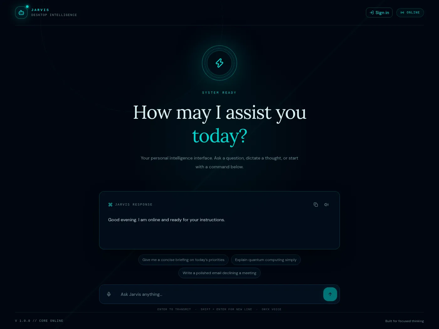 Jarvis AI Desktop Assistant