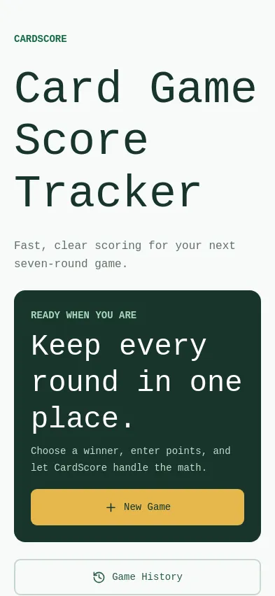 CardScore Mobile Tracker
