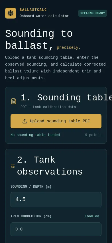 BallastCalc Ship App