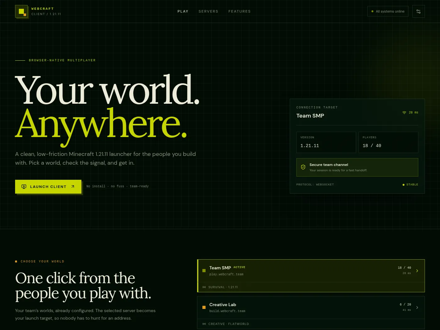WebCraft Client