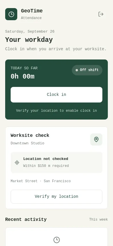 GeoTime Attendance App