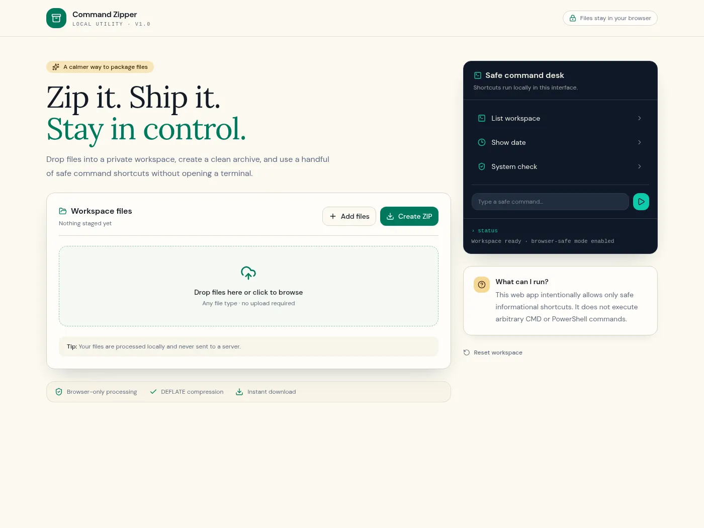 Command Zip App
