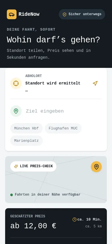 RideNow Taxi App
