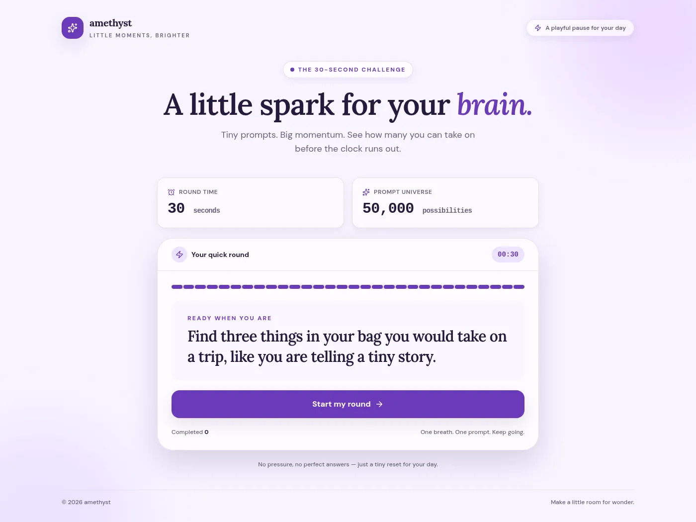 Amethyst 30-Second Challenge