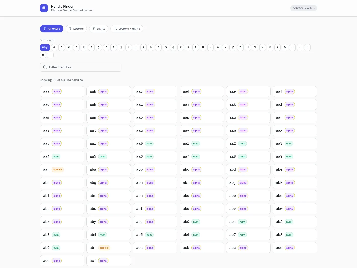 Discord Handle Finder