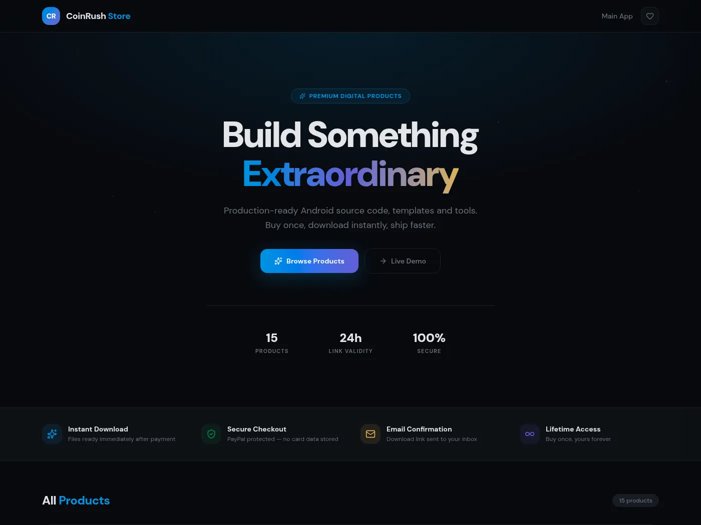 CoinRush Pro Storefront