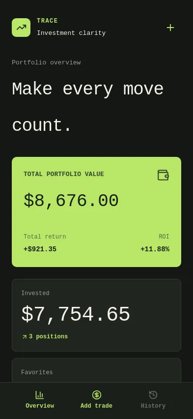 Trace Investment Tracker