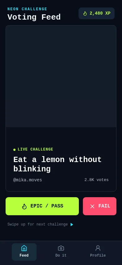Neon Challenge Social