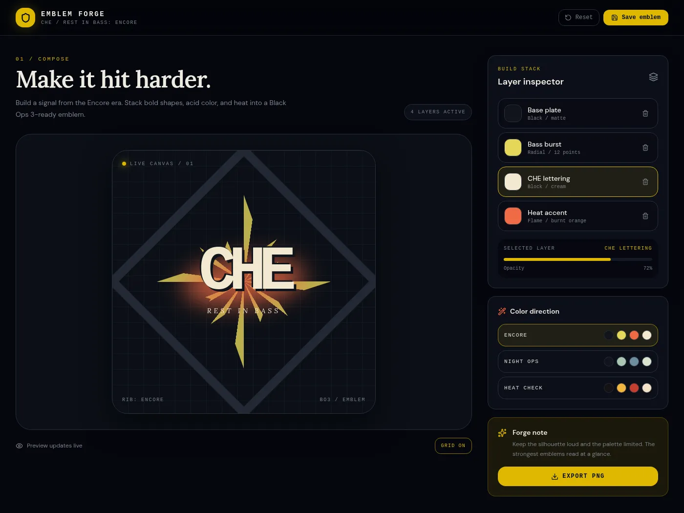 Che Album Emblem Maker