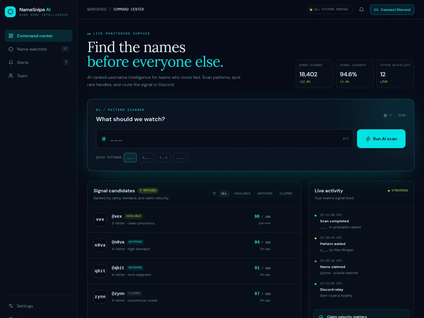 NameSnipe AI