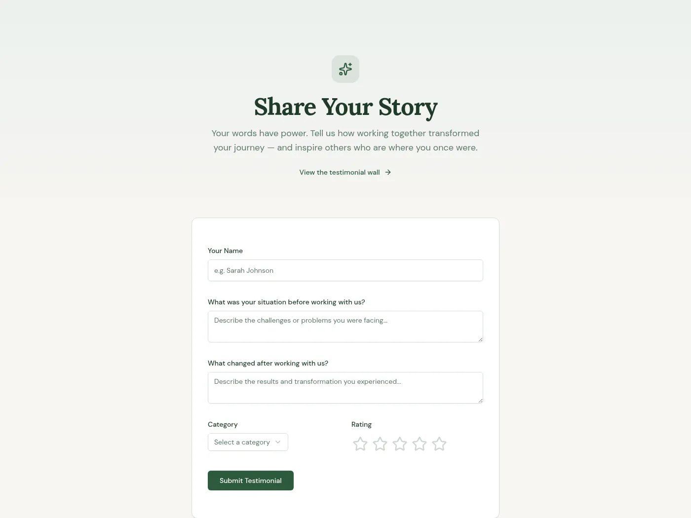 AI Testimonial Wall