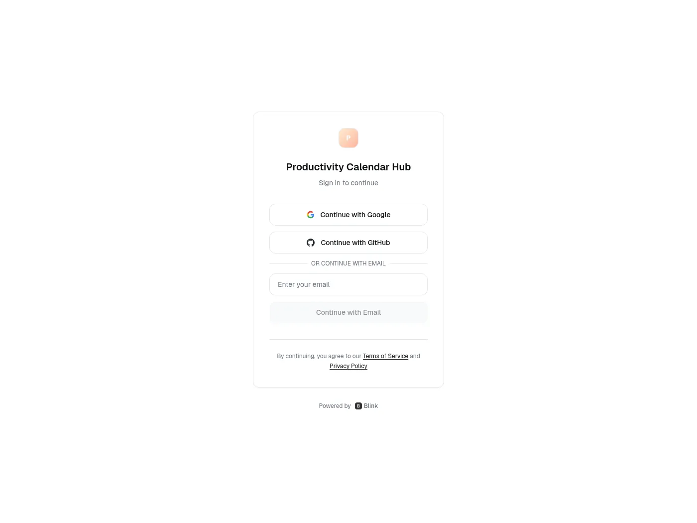 Productivity Calendar Hub