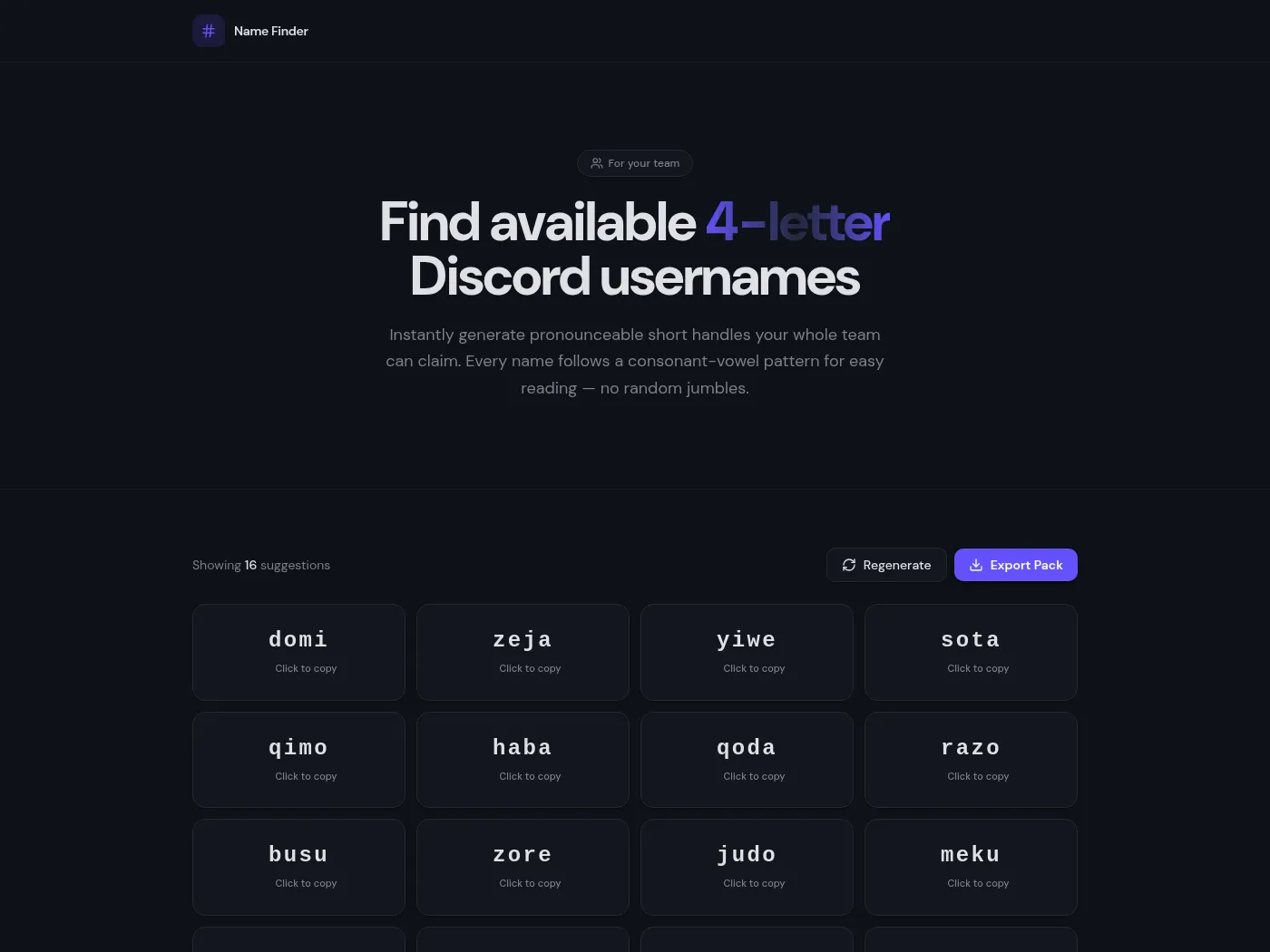 Discord Name Finder