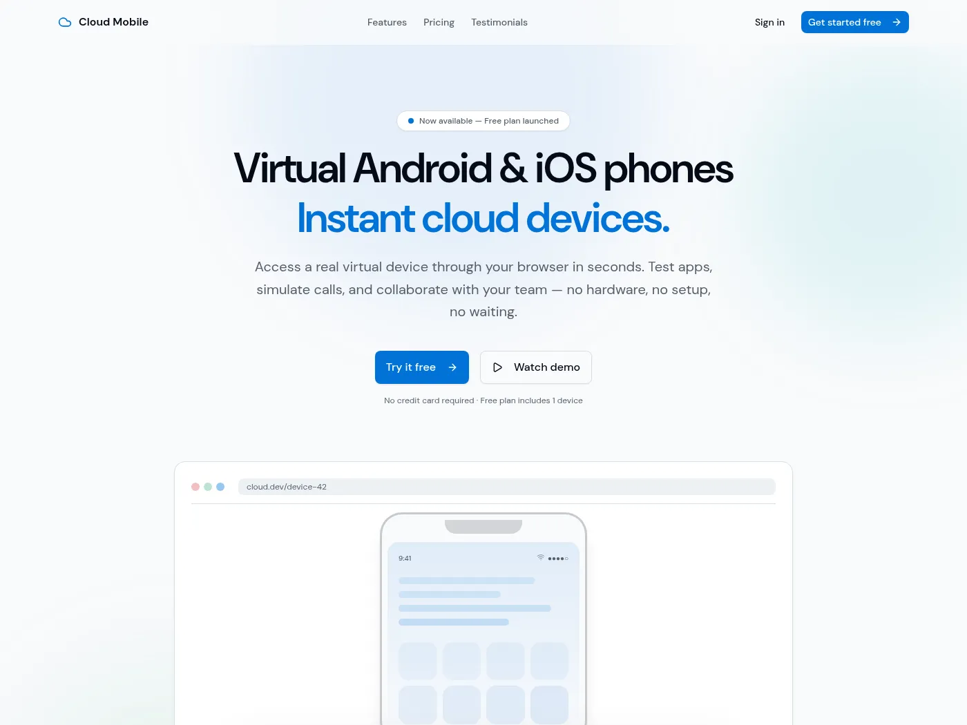 Cloud Mobile Device
