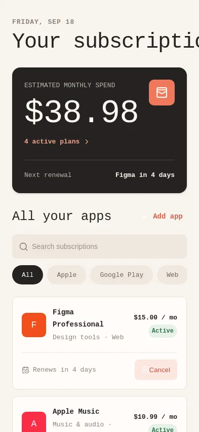 SubHub Mobile