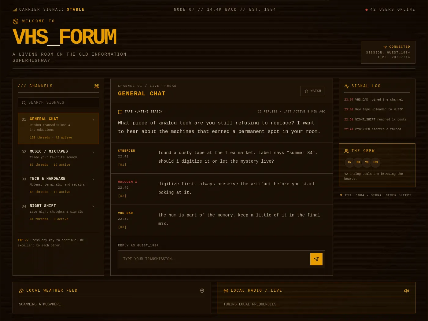 VHS Forum Terminal
