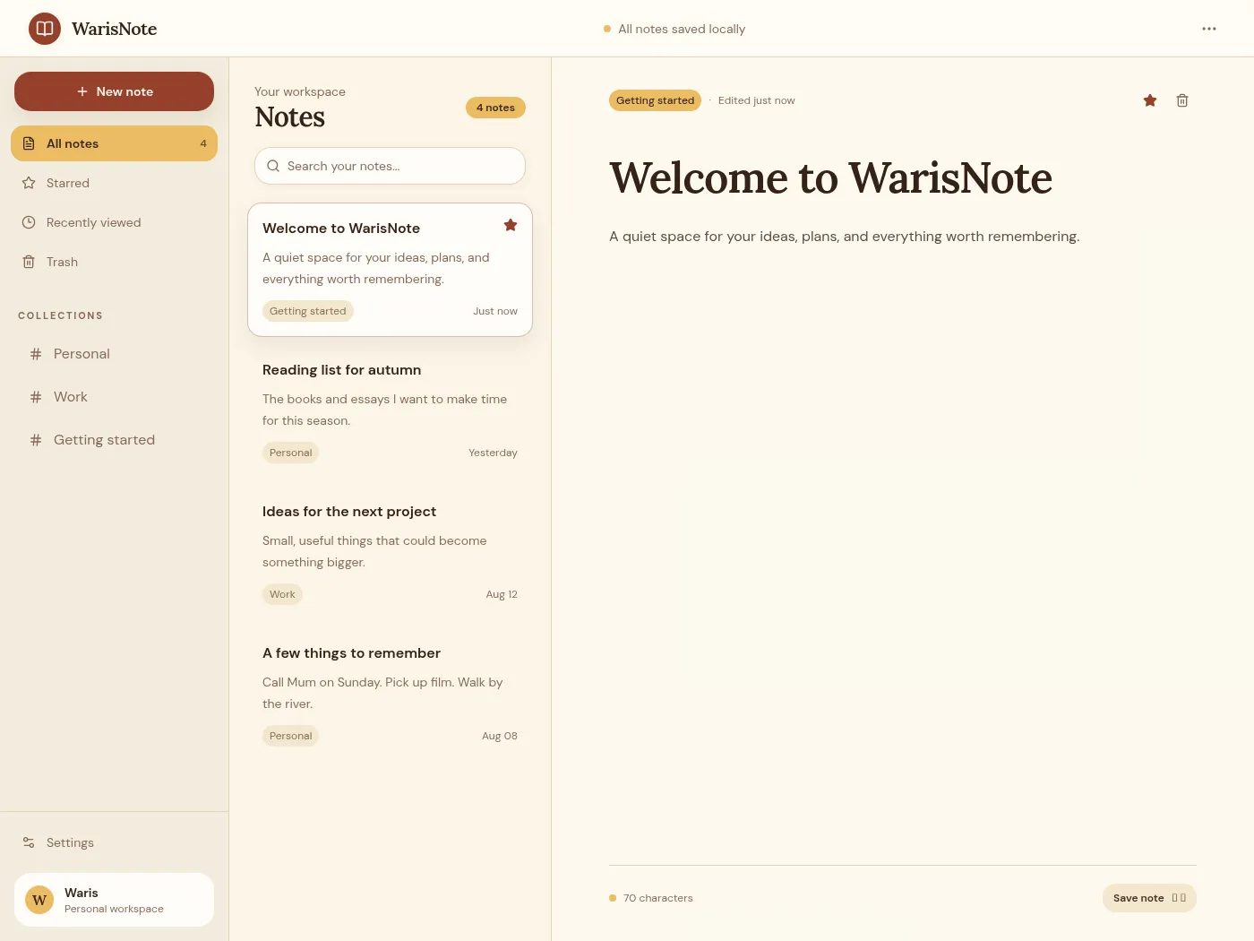 WarisNote App
