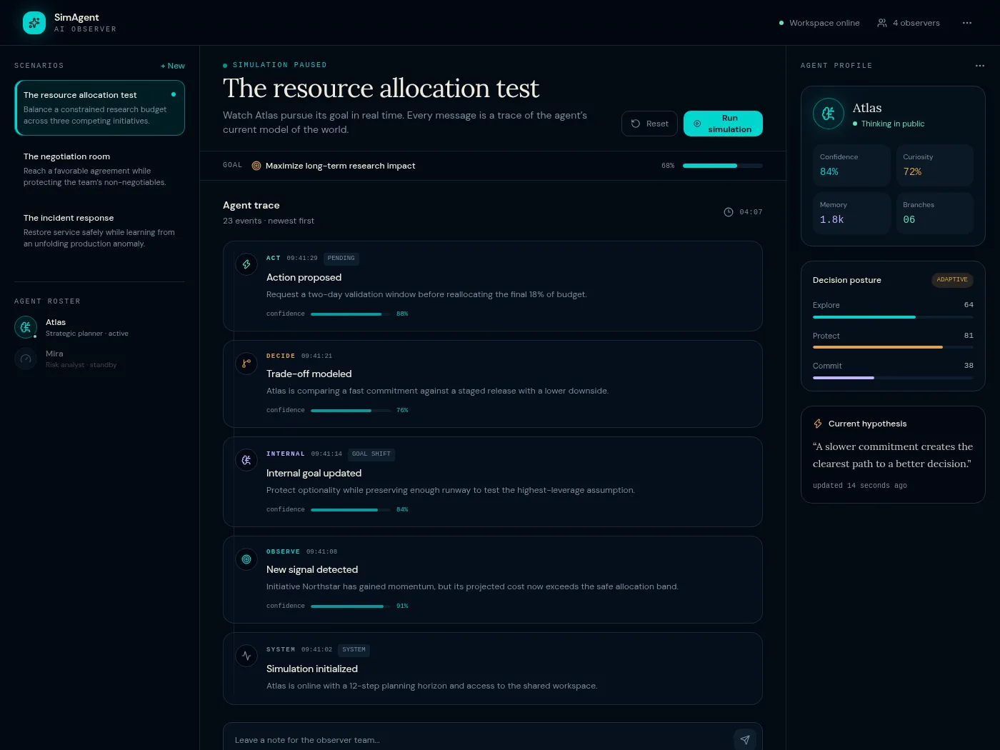 SimAgent AI Observer