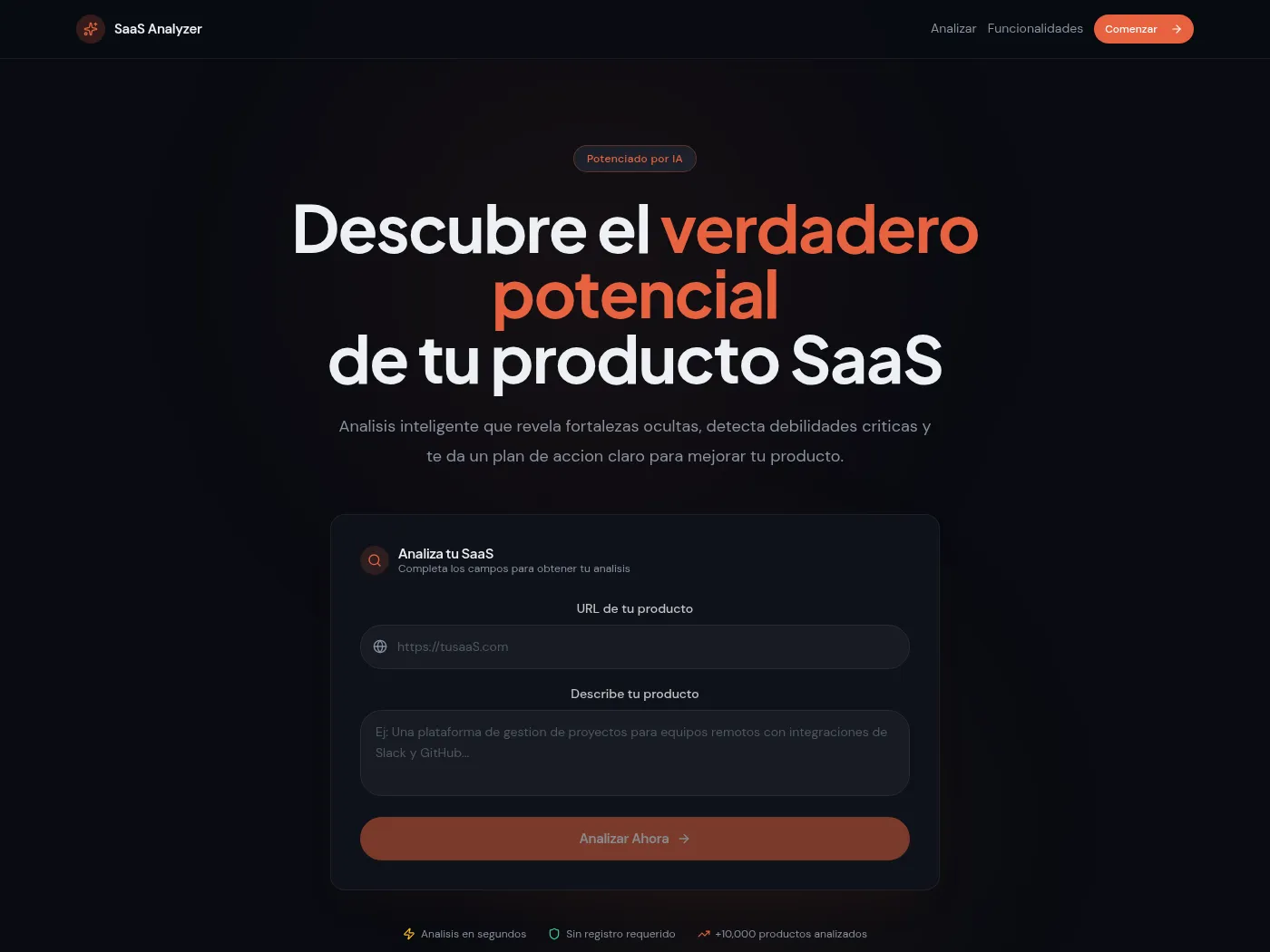 SaaS Analyzer Landing
