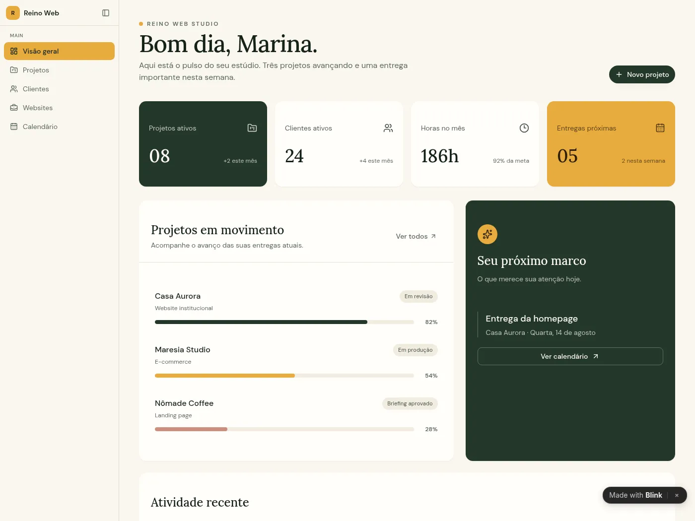 Reino Web Dashboard