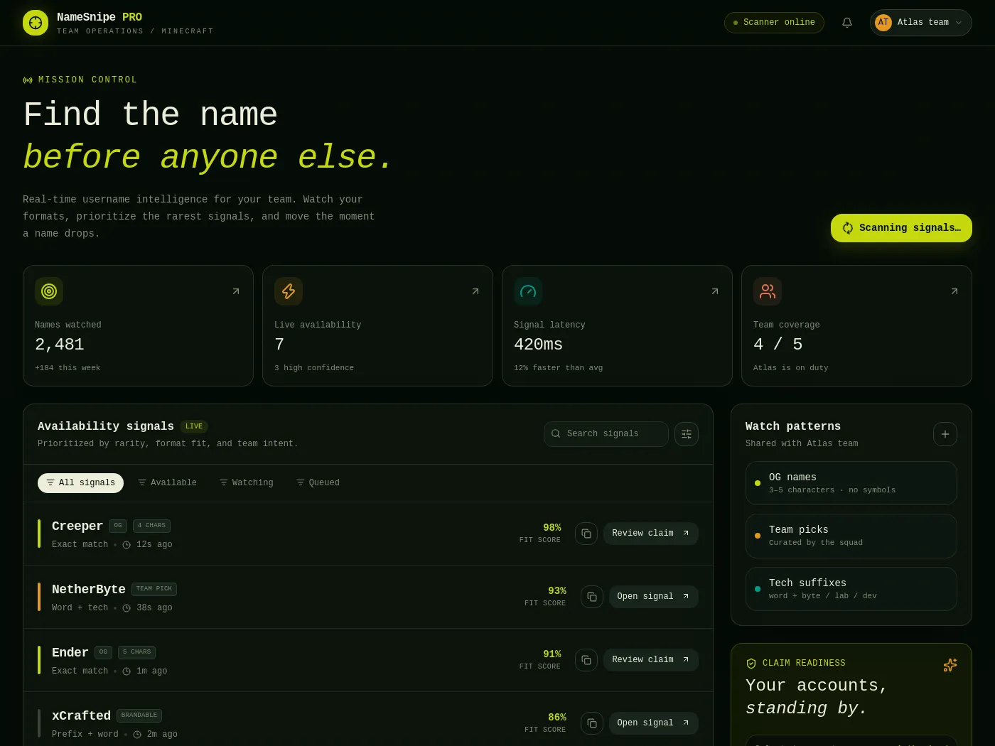 NameSnipe Pro