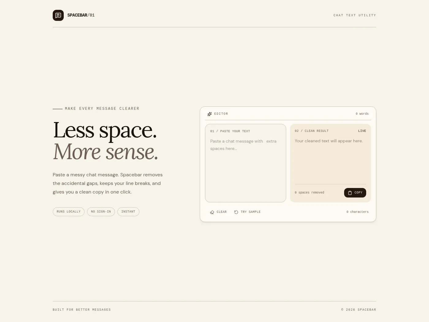 Chat Space Cleaner