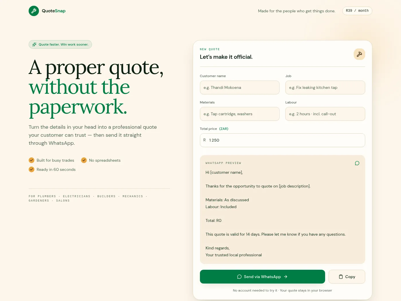 QuoteSnap for WhatsApp